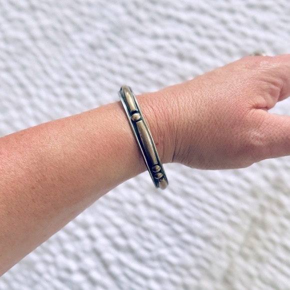 Vintage | Jewelry | Vintage Heavy Silver Bangle Bracelet For Stacking Layering | Poshmark